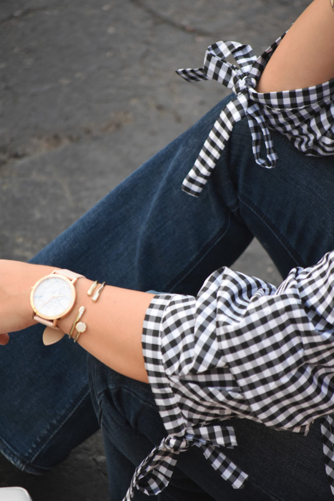 OFF THE SHOULDER GINGHAM TOP - CHIC TALK